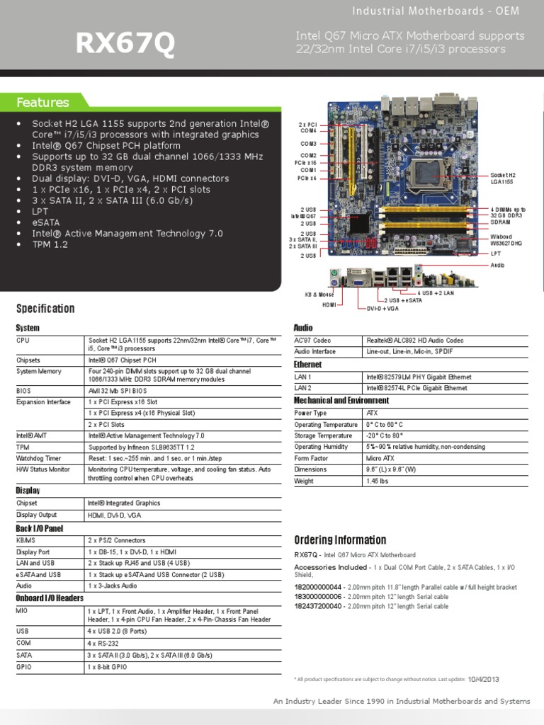 RX67Q - Datasheet | PDF | Computer Hardware | Personal Computers
