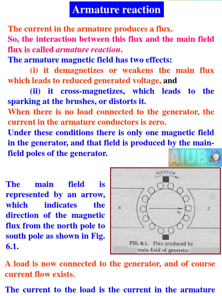 Armature Reaction Explained | PDF | Electric Generator | Electric Power