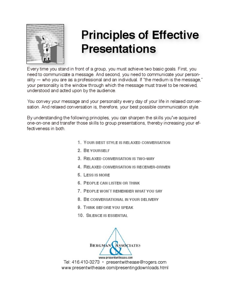Principles of Effective Presentations: 1. Y 2. B 3. R - 4. R - 5. L 6 ...