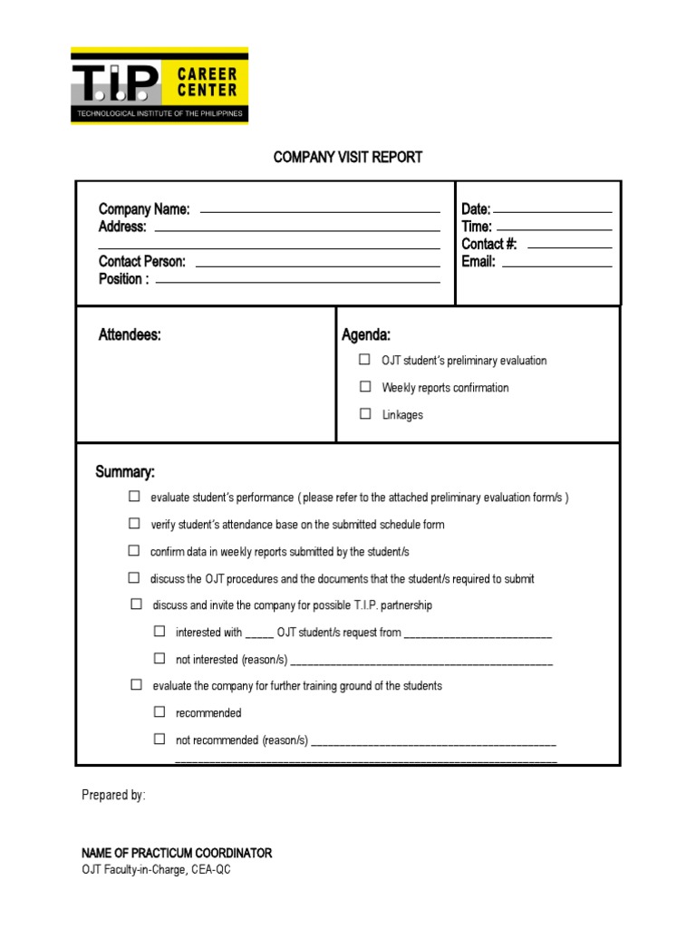 Company Visit Report | PDF