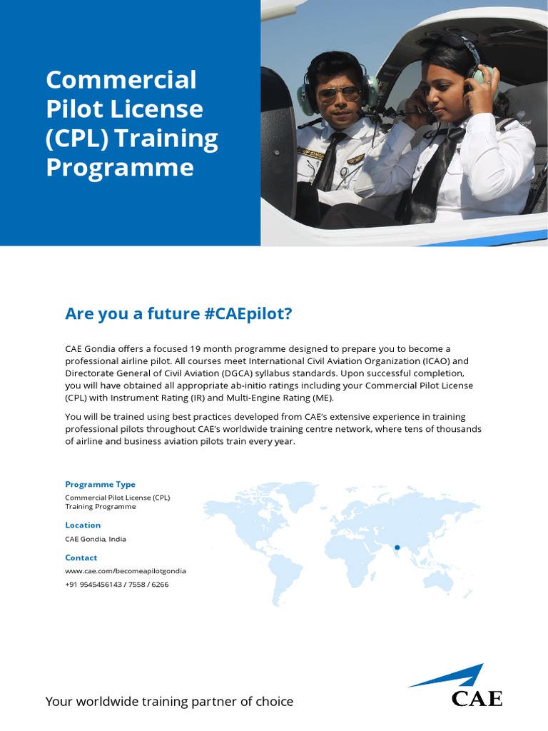 CPL Training Programme Gondia Flyer A4 v3 | PDF | Flight Instructor ...