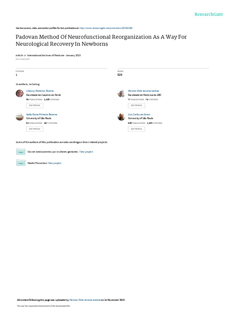 Padovan Method. | PDF | Neonatal Intensive Care Unit | Neurology
