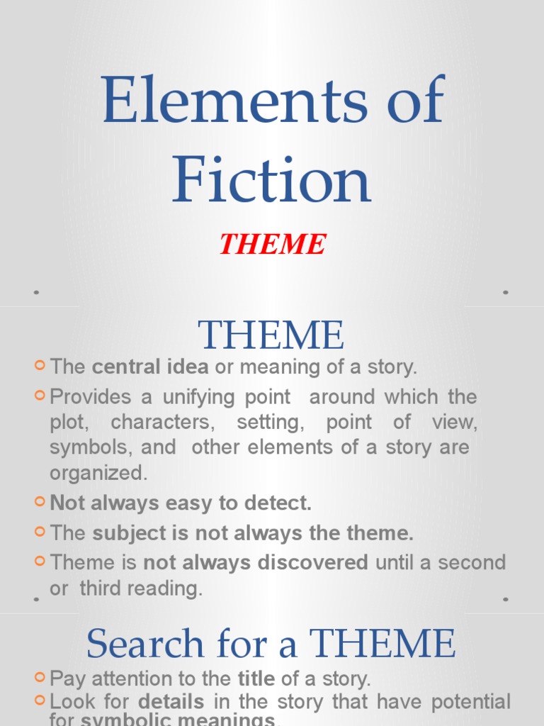 Elements of Fiction | PDF