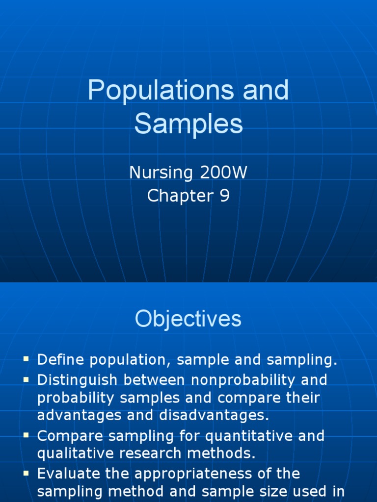 Module 10 Population and Sampling 2016-2 | PDF | Sampling (Statistics) | Sample Size Determination