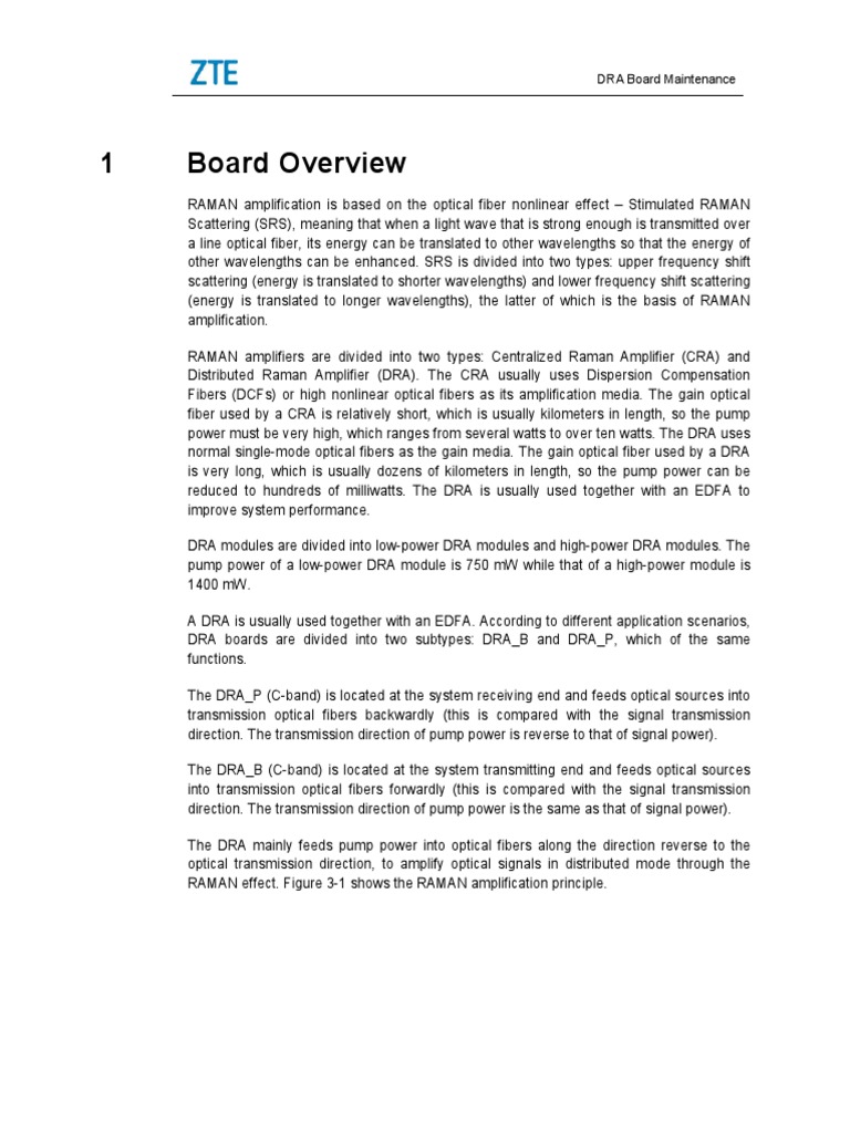 DRA Overview | PDF | Amplifier | Optical Fiber