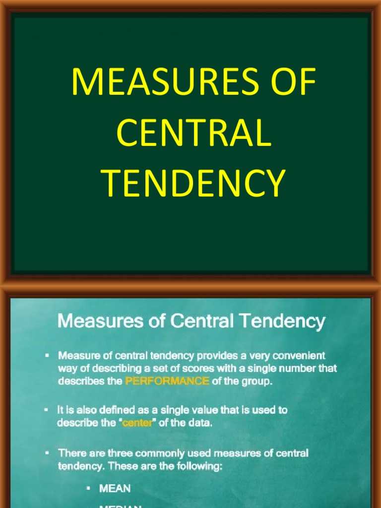Measures of Central Tendency | PDF | Mode (Statistics) | Statistical ...