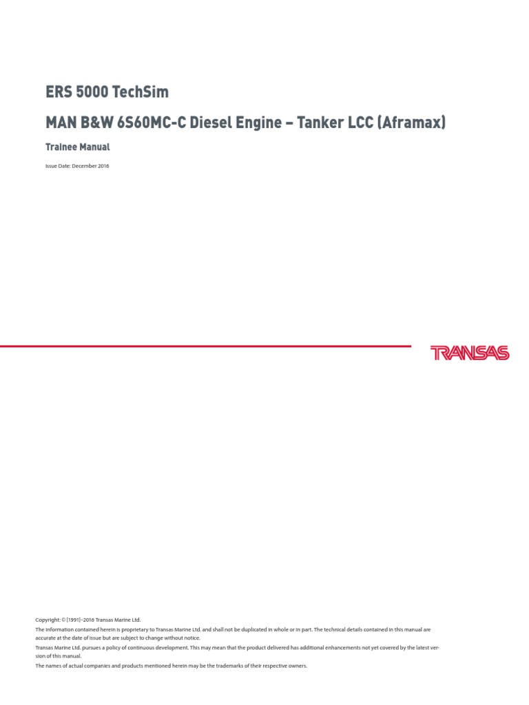 Man B&W 6s60mc-c Tanker Manual | PDF | Marine Propulsion | Oil Tanker