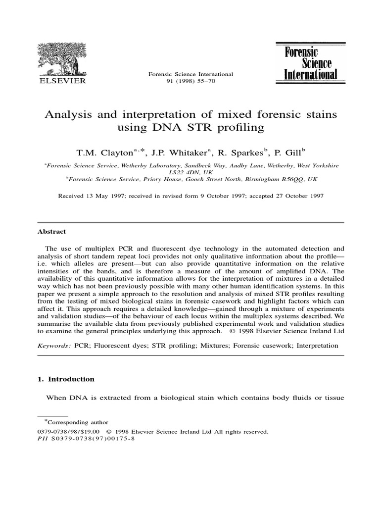 Analysis DNA Forensic Mixtures PDF | PDF | Microsatellite | Zygosity