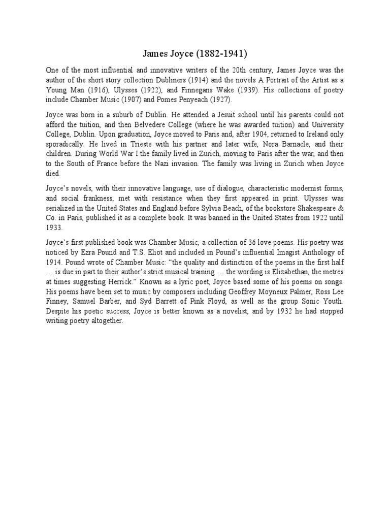 James Joyce | PDF | Art | History