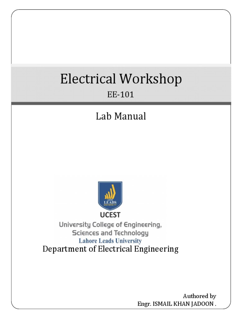 Lab Manual Electrical Workshop4 I | PDF | Electronic Component ...