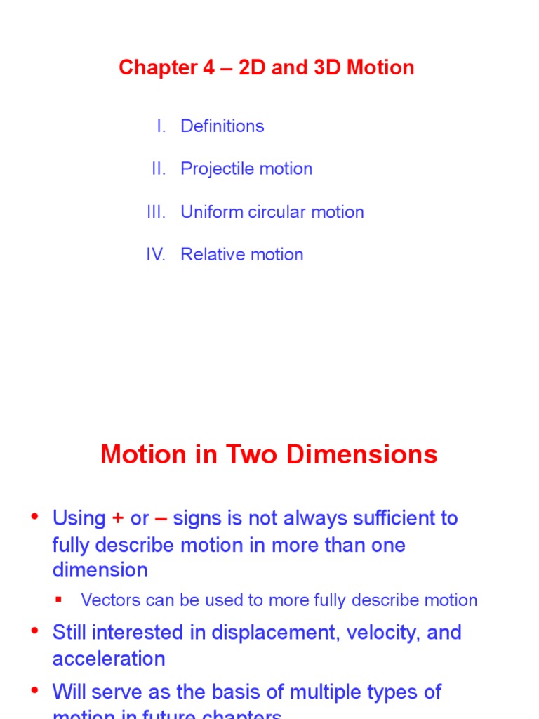Physics 2D and 3D Motion | Download Free PDF | Acceleration | Velocity