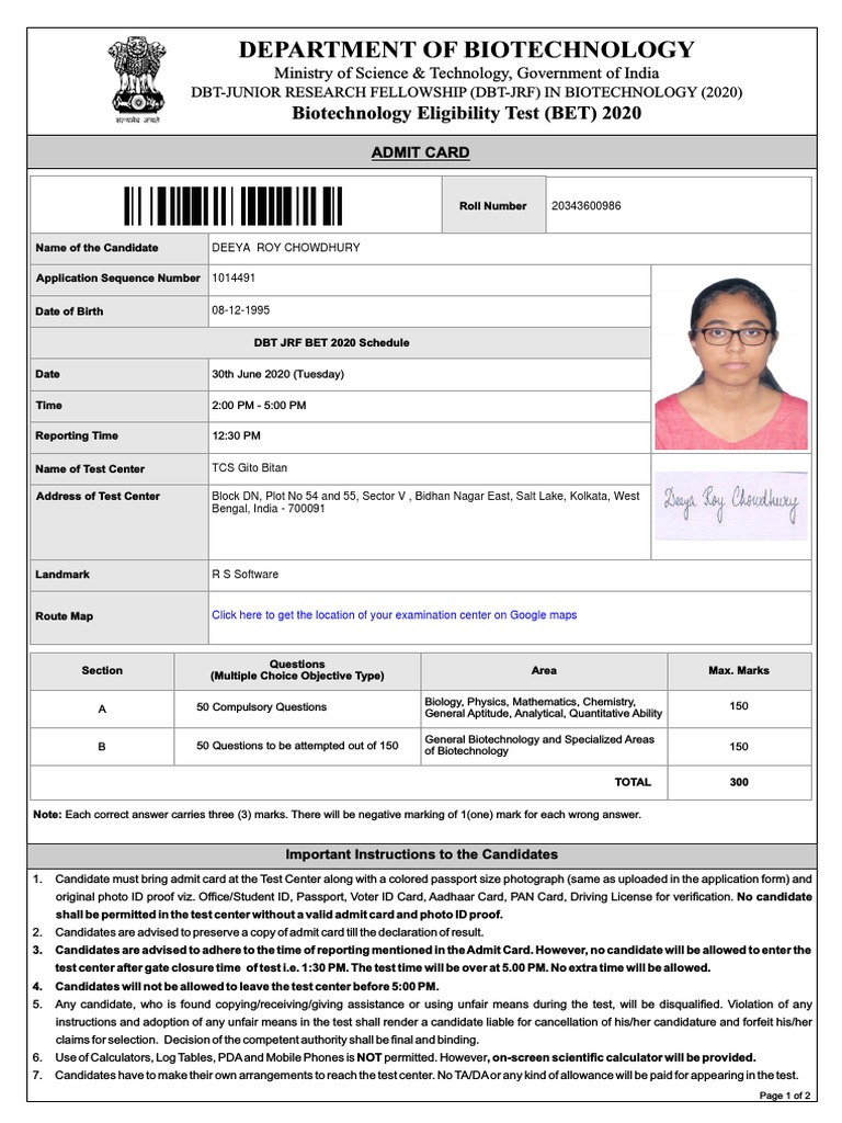 Candidate Hall Ticket | PDF | Common Cold | Test (Assessment)