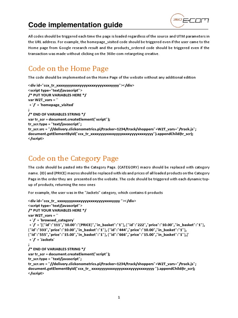 Code Implementation Guide | PDF | Hypertext | Internet
