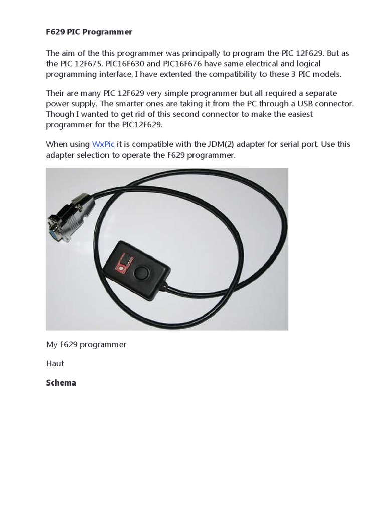F629 PIC Programmer | PDF | Electrical Connector | Printed Circuit Board