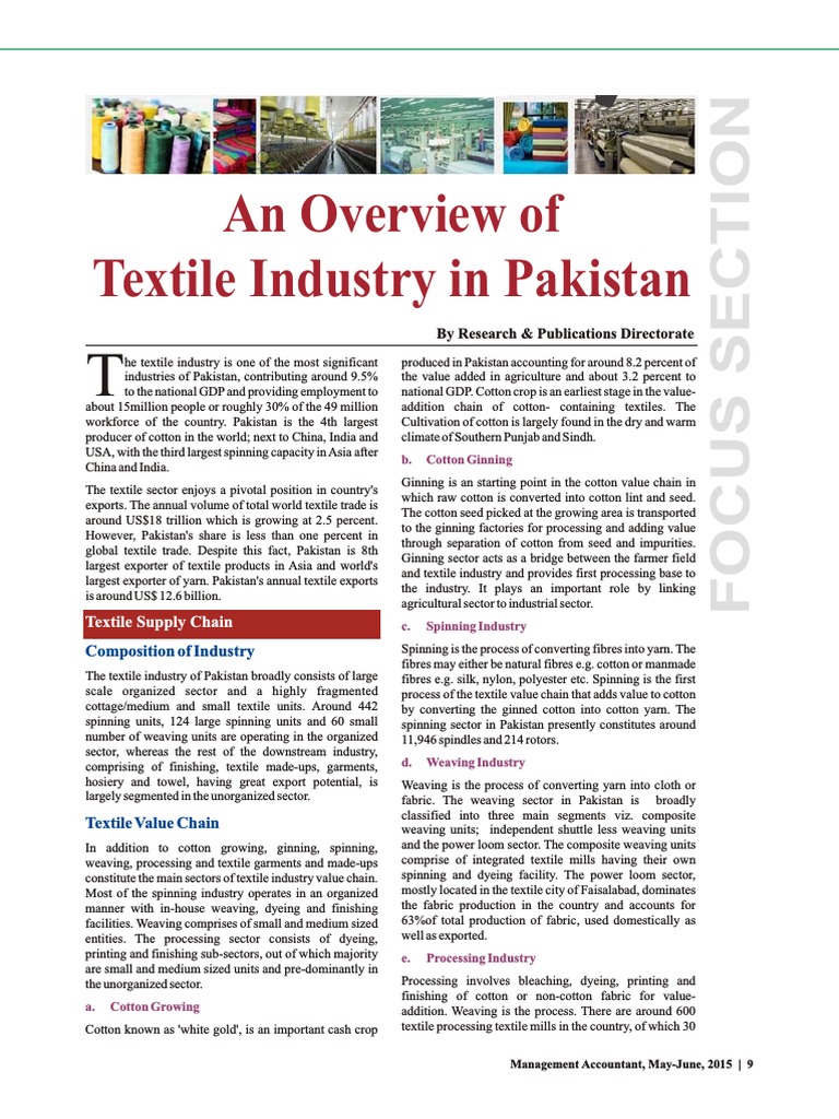 Overview of Pakistan's Textile Industry | PDF | Spinning (Textiles ...