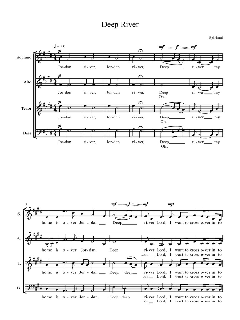 Deep River SATB - Full Score | PDF | Harmony | Musical Compositions