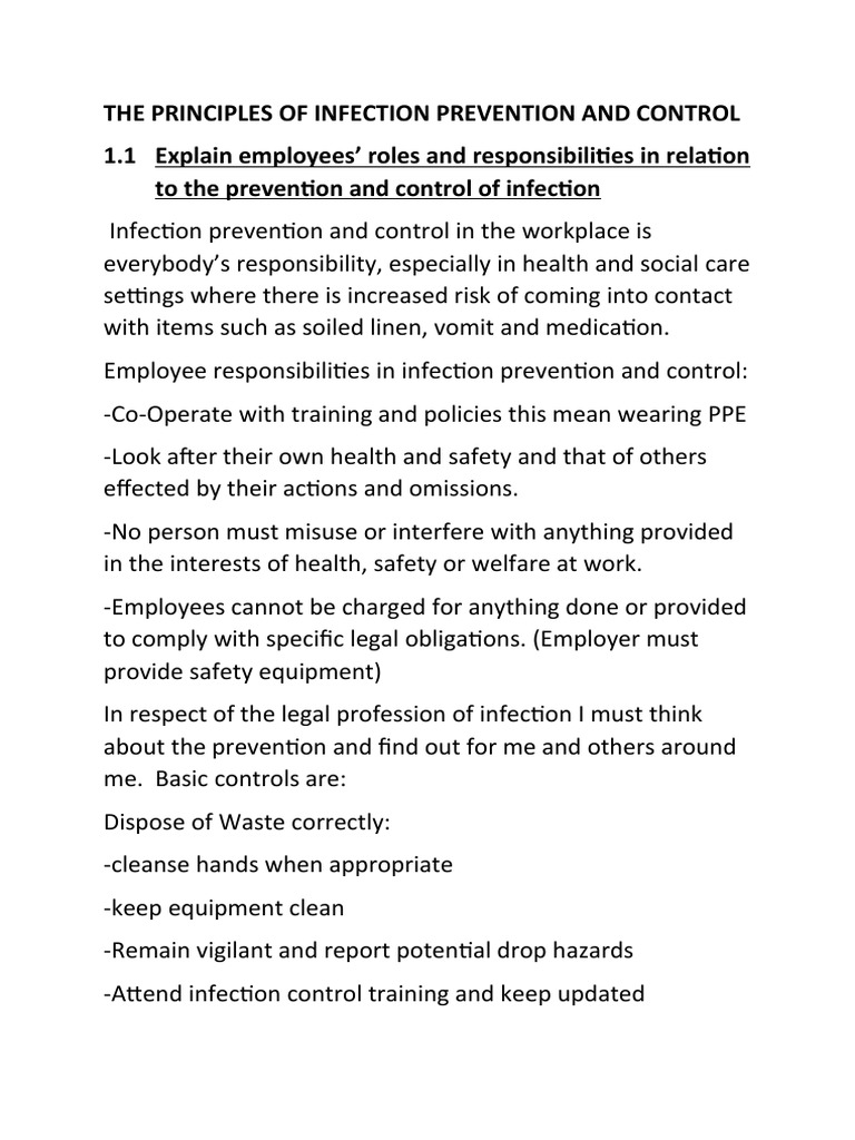 The Principles of Infection Prevention and Control | PDF | Personal ...
