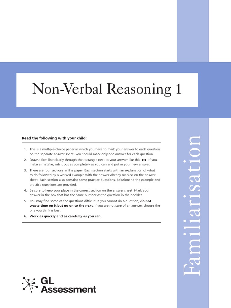 NVR 1 Familiarisation Test Booklet PDF | PDF | Shape | Teaching Mathematics