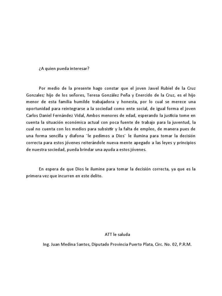 A Quien Pueda Interesar | PDF