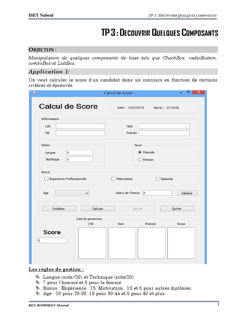Composants pour calcul de scores et devis | PDF | Informatique et ...