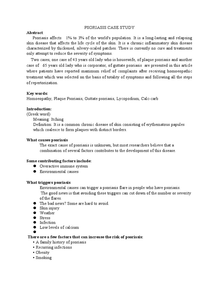 Psoriasis Case Study by Dr. Neeraja Kshirsagar | PDF | Psoriasis ...