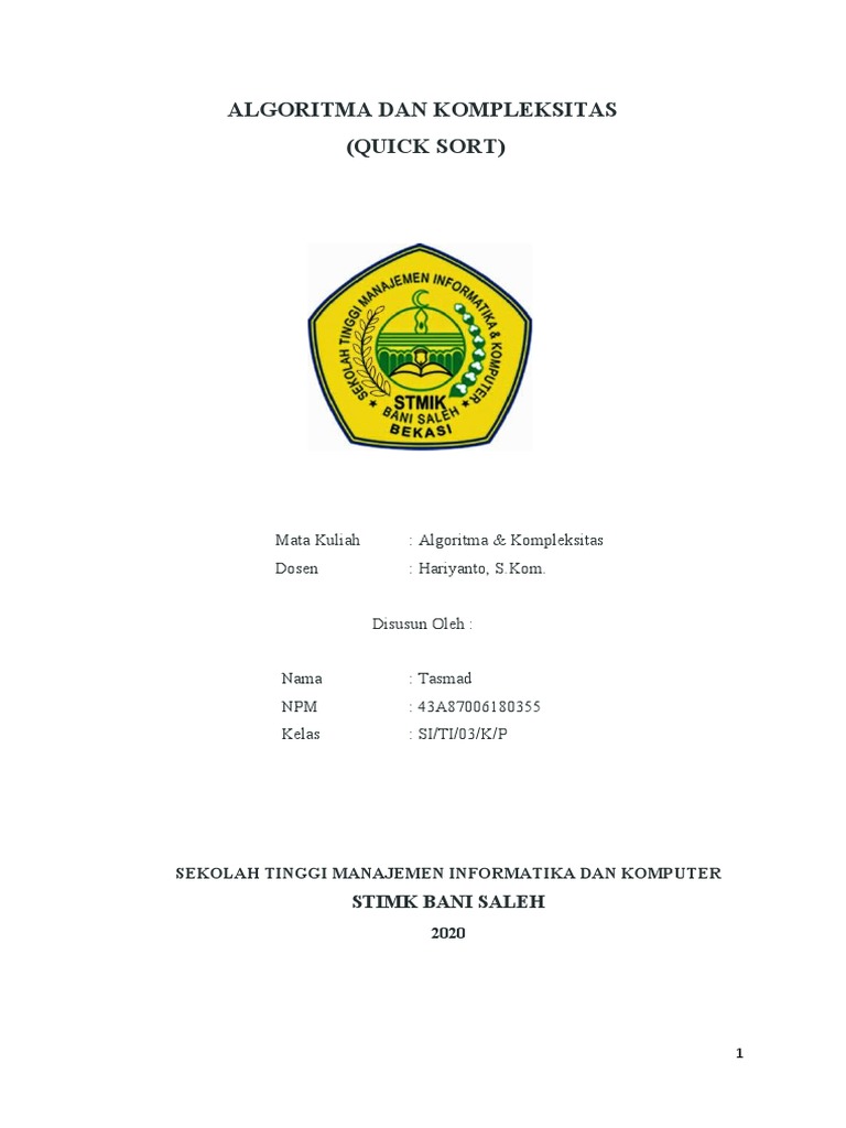 Algoritma Quick Sort | PDF