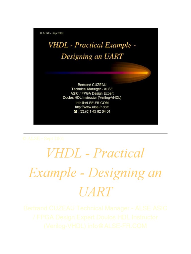 VHDL - Practical Example - Designing An Uart | PDF | Vhdl | Field Programmable Gate Array