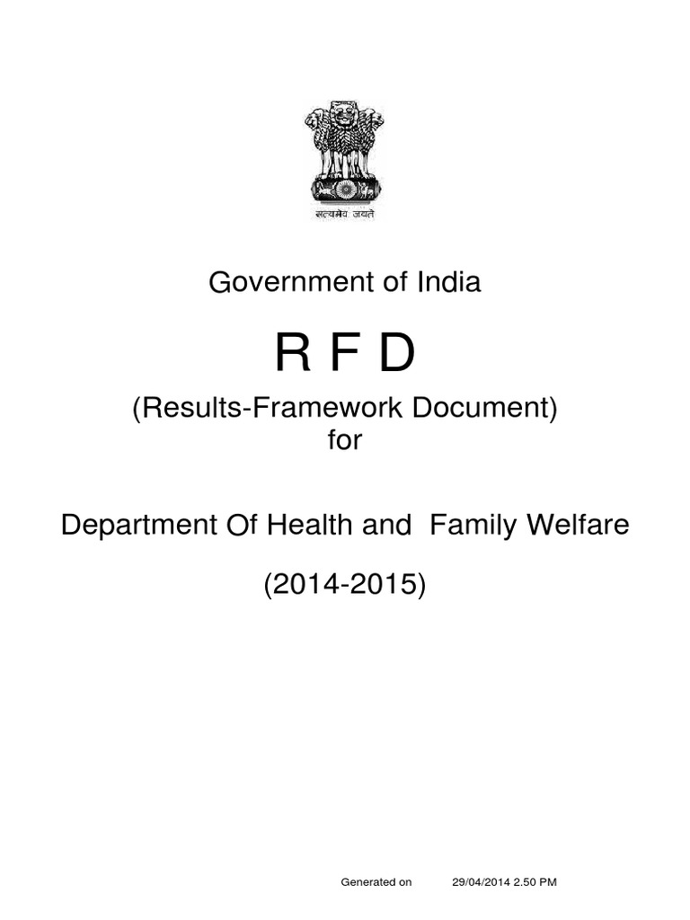 Health and Family Welfare RFD 2014-15 | PDF | Health Care | Health ...