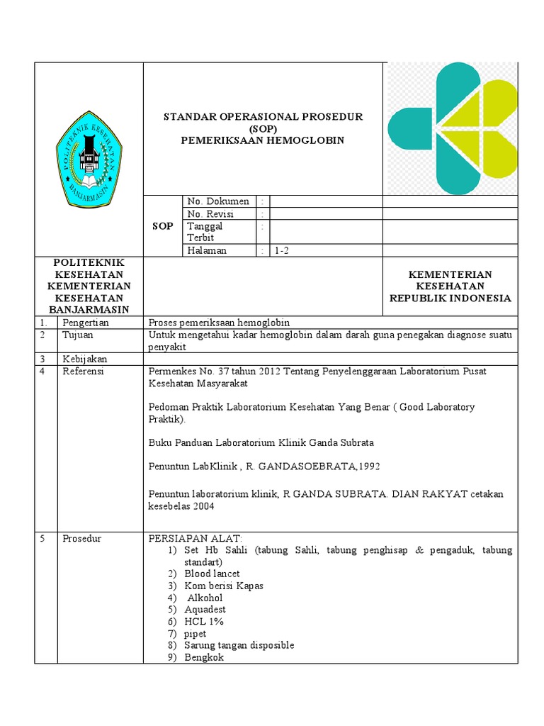 SOP Pemeriksaan HB | PDF