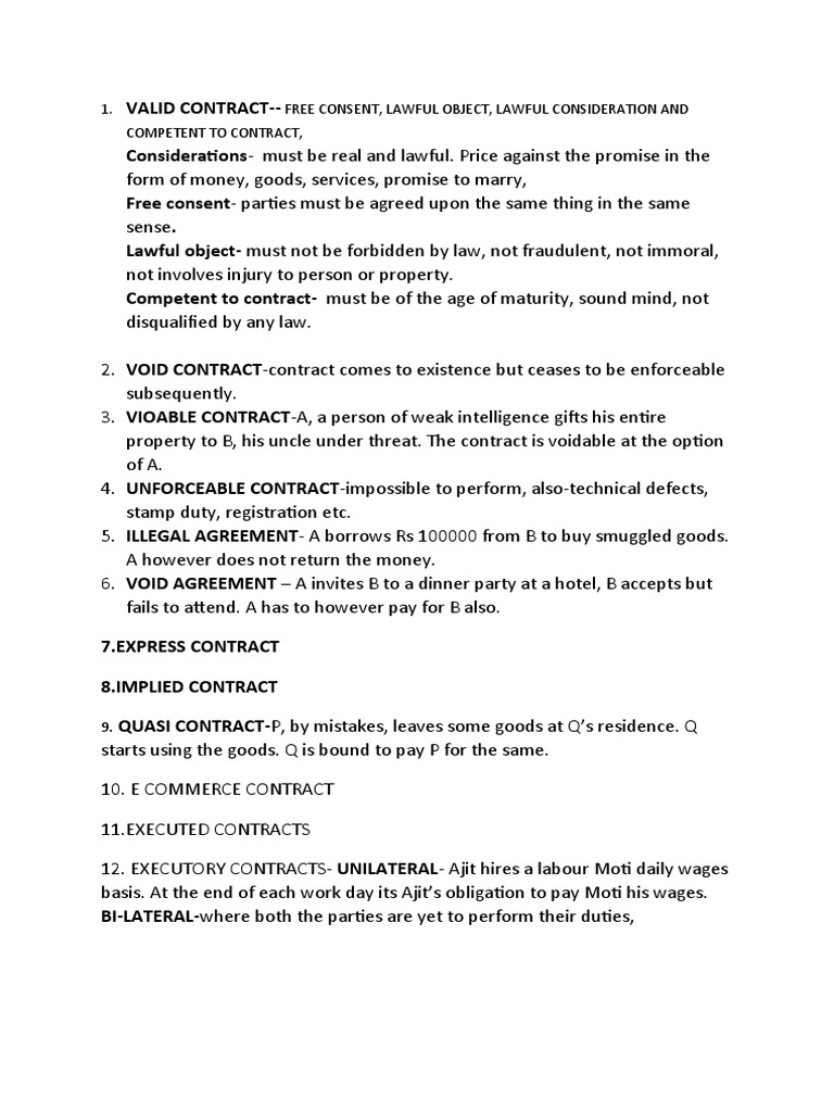 Free Consent, Lawful Object, Lawful Consideration and Competent To ...