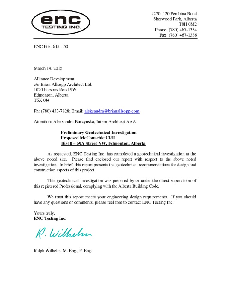 Sample Soils Report | PDF | Deep Foundation | Geotechnical Engineering