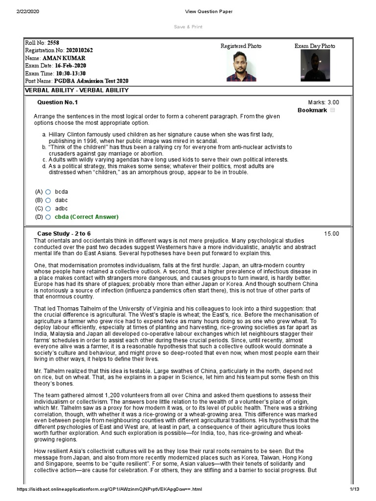 View Question Paper PDF | PDF | East Asia | Rice