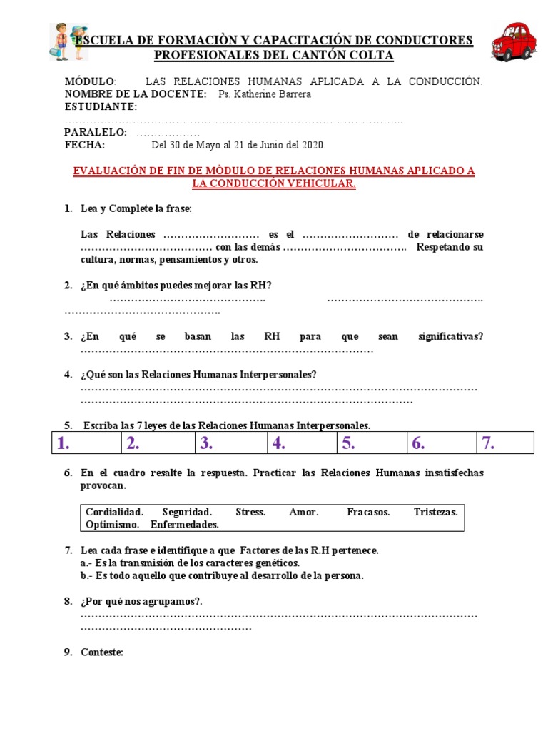 Examen Final de Relaciones Humanas | PDF | Conceptos psicologicos | Science