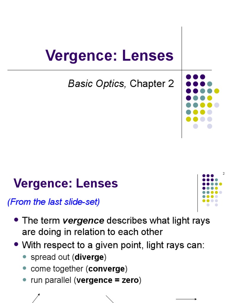 Vergence: Lenses: Basic Optics, Chapter 2 | PDF | Glass Engineering And ...