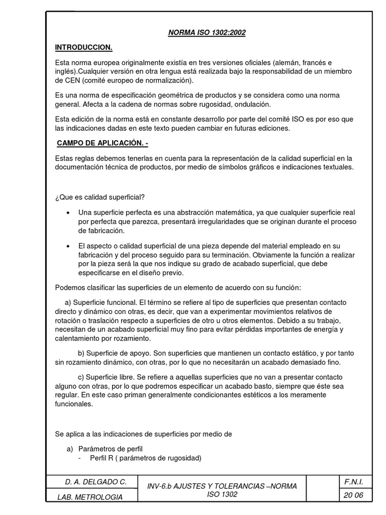 Norma Iso 1302 | PDF | Metrología | Fricción