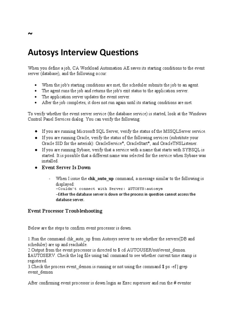Autosys Interview Questions Pdf Command Line Interface Graphical User Interfaces 