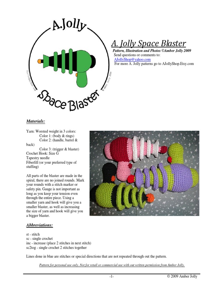 A. Jolly Space Blaster | PDF | Crochet | Handicrafts