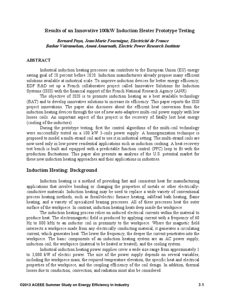 100kW Induction Heater Prototype | PDF | Inductor | Physics