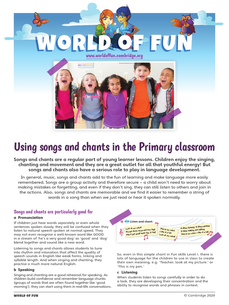 Using Songs and Chants in The Primary Classroom | PDF | Speech | Vocabulary