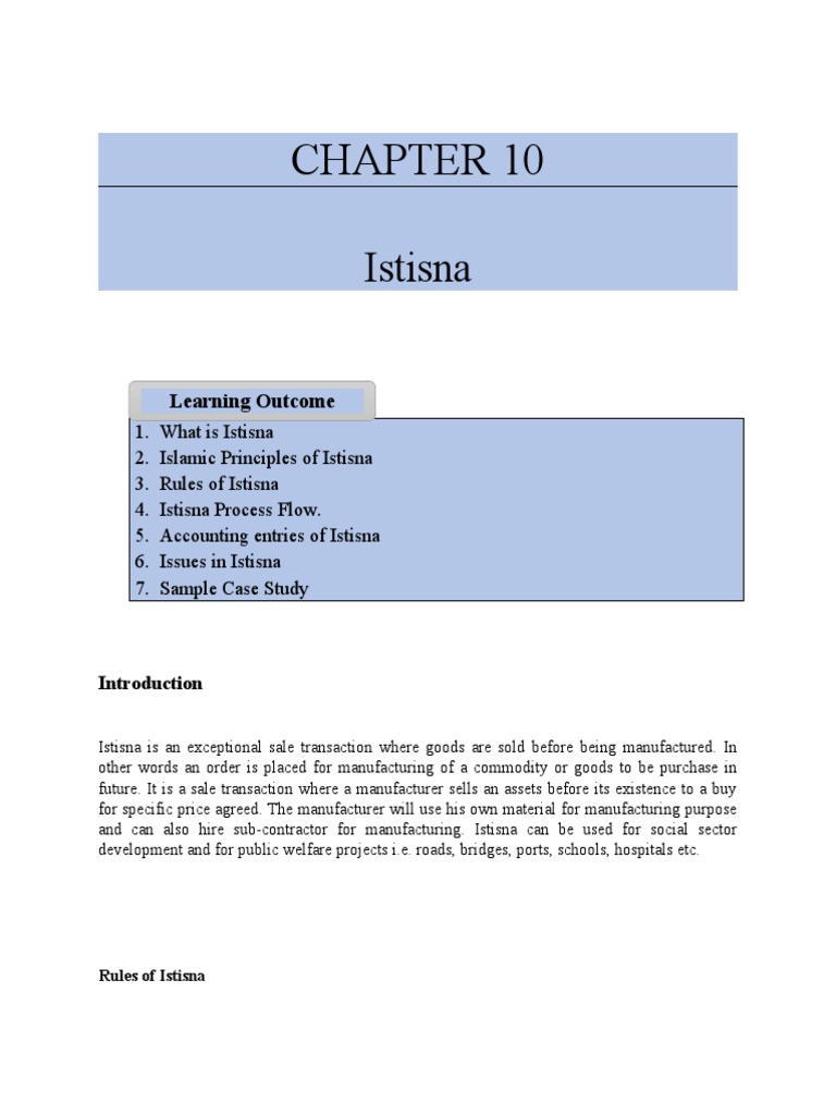 Understanding Istisna Transactions | PDF | Financial Transaction | Banks