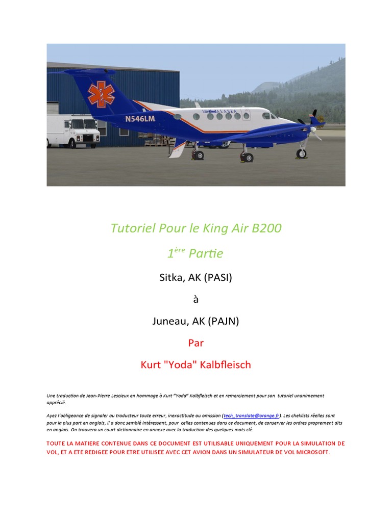 Tuto - Yoda - King Air B200 - Flight1 - Francais | PDF | Décollage | Piste (aérodrome)