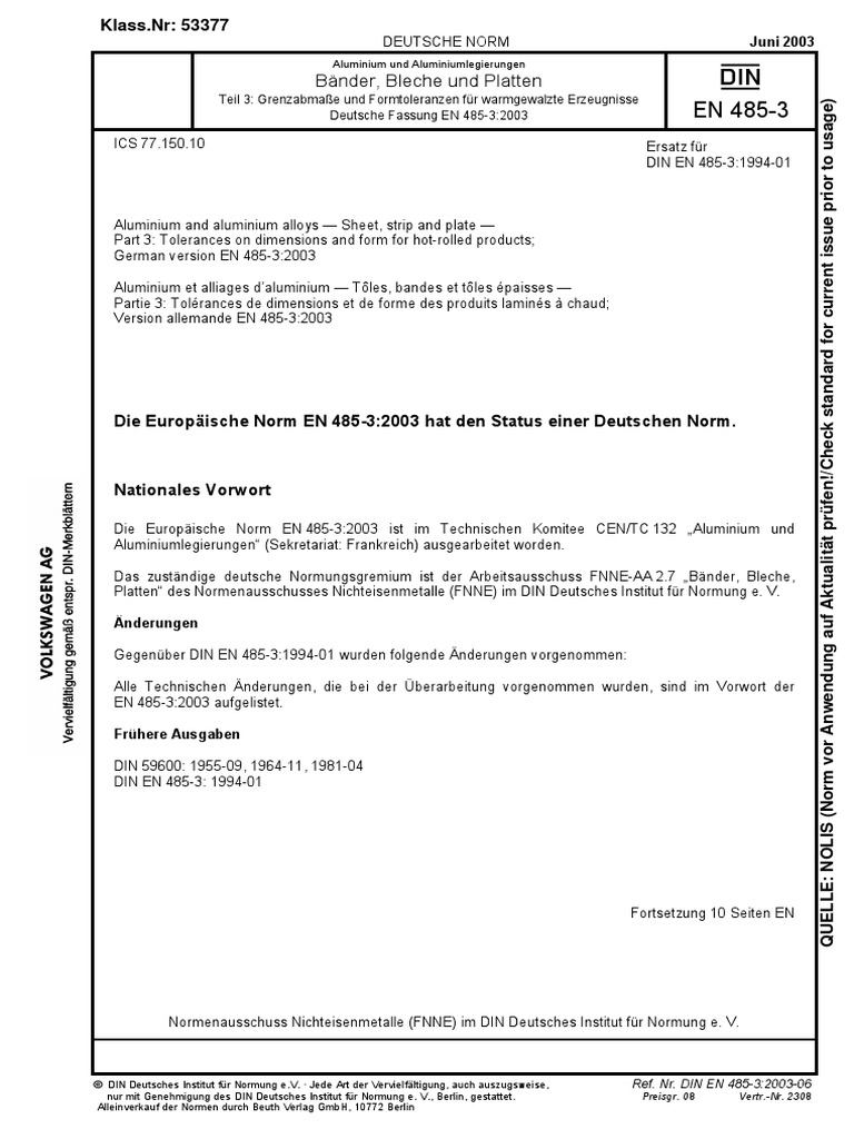 Din en 485-3 PDF | PDF
