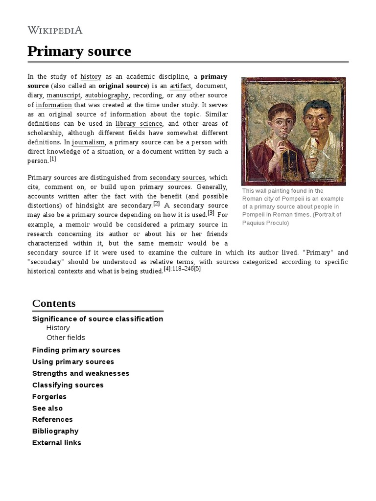 Primary Source | PDF | Primary Sources | Science