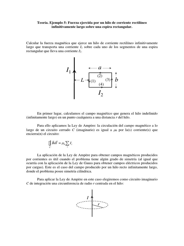 Fuerza Magnética en Espira Rectangular | PDF | Campo magnético | Integral