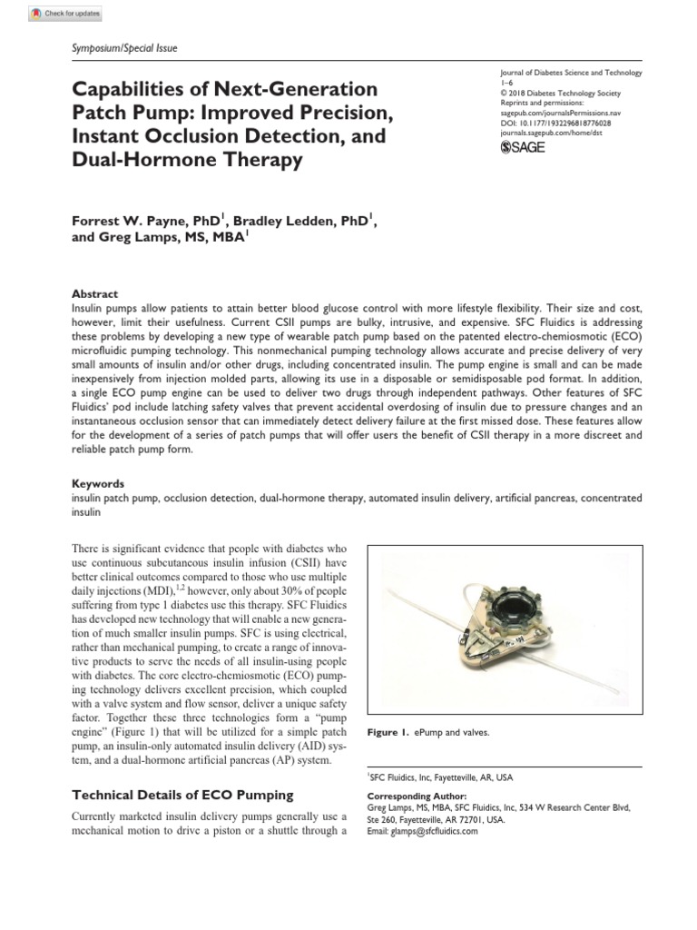 Capabilities of Next-Generation Patch Pump: Improved Precision, Instant ...