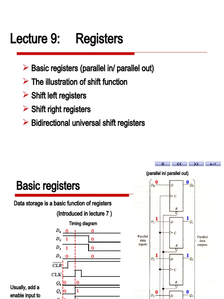 Lecture9 Registers | PDF | Electronic Design | Electronic Circuits