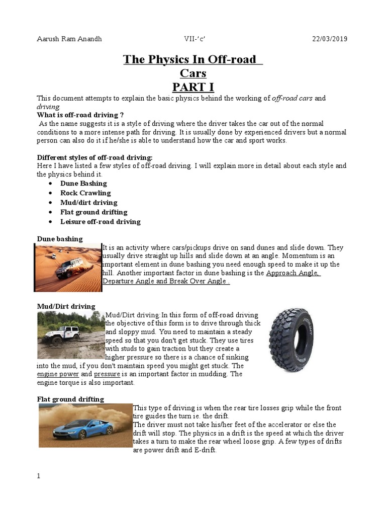 Exploring the Physics Behind Off-Road Vehicles and Driving Techniques ...