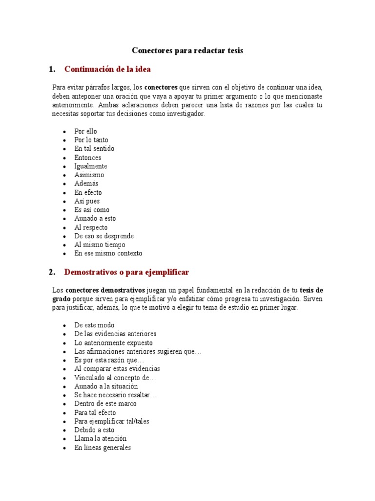 Conectores para Redactar Tesis | PDF | Epistemología | Cognición