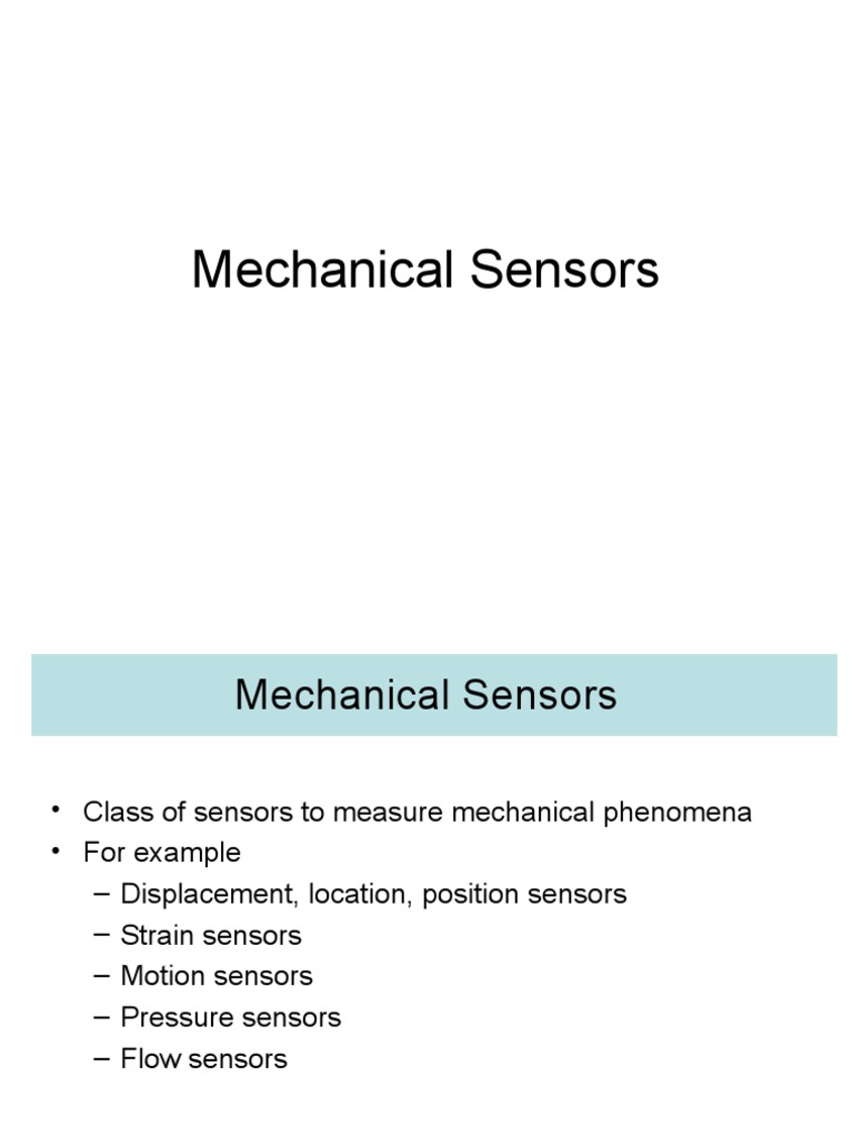 Lecture 4 - Mechanical Sensors | PDF | Inductance | Inductor