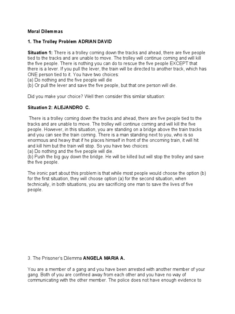 Moral-Dilemmas Writing | PDF | Email Spam | Nature